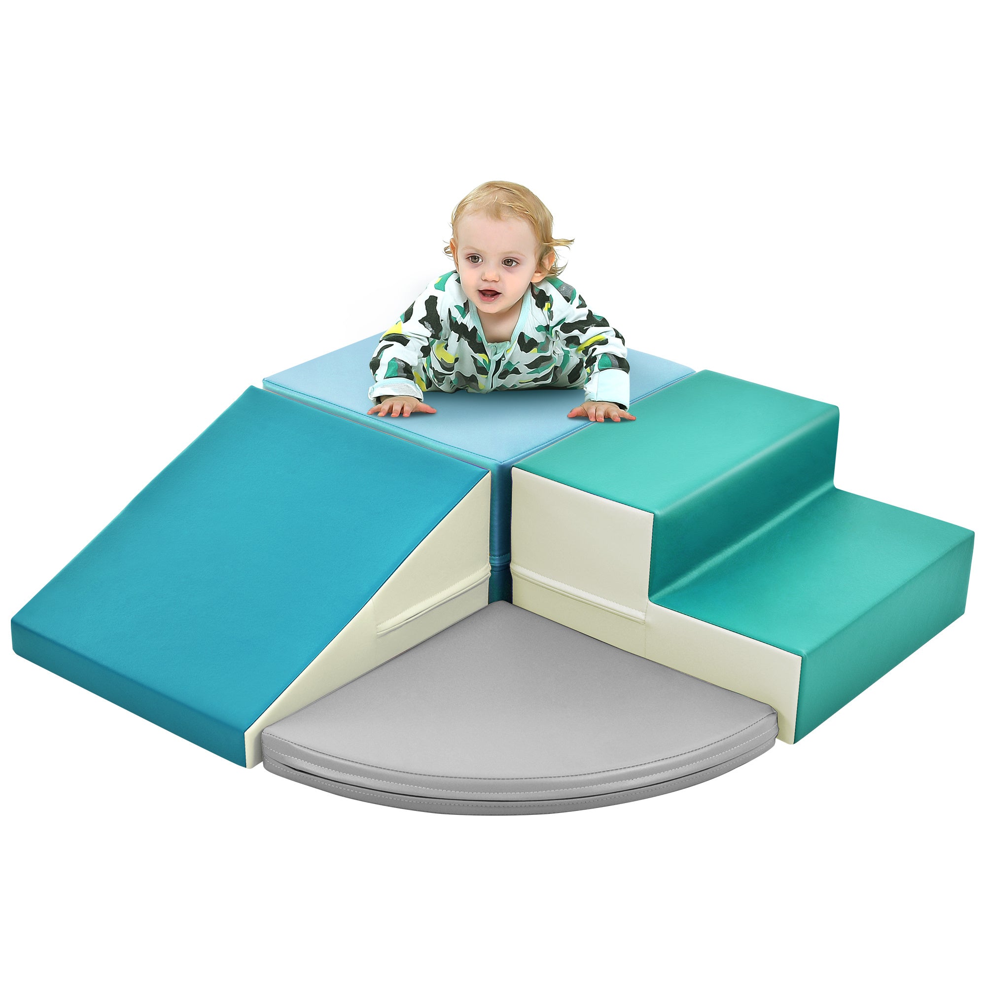 Soft Climb and Crawl Corner Foam Playset -Blues – Neurodiversity Nation